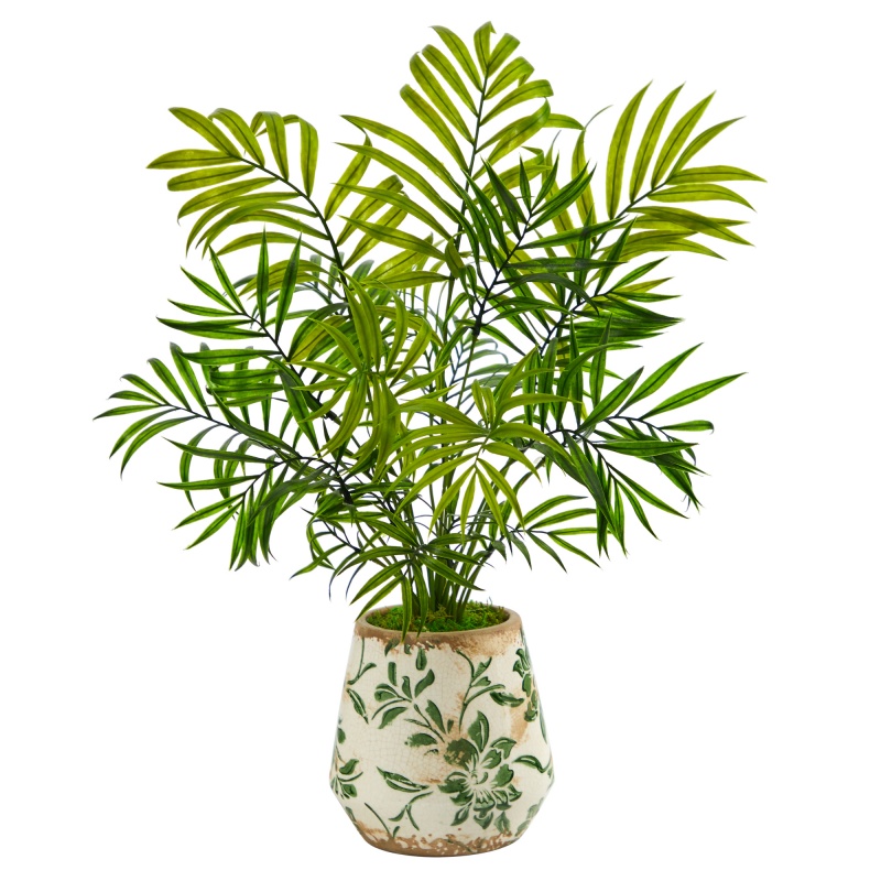 Buy 18” Mini Areca Palm Artificial Plant In Floral Vase Online - Home ...