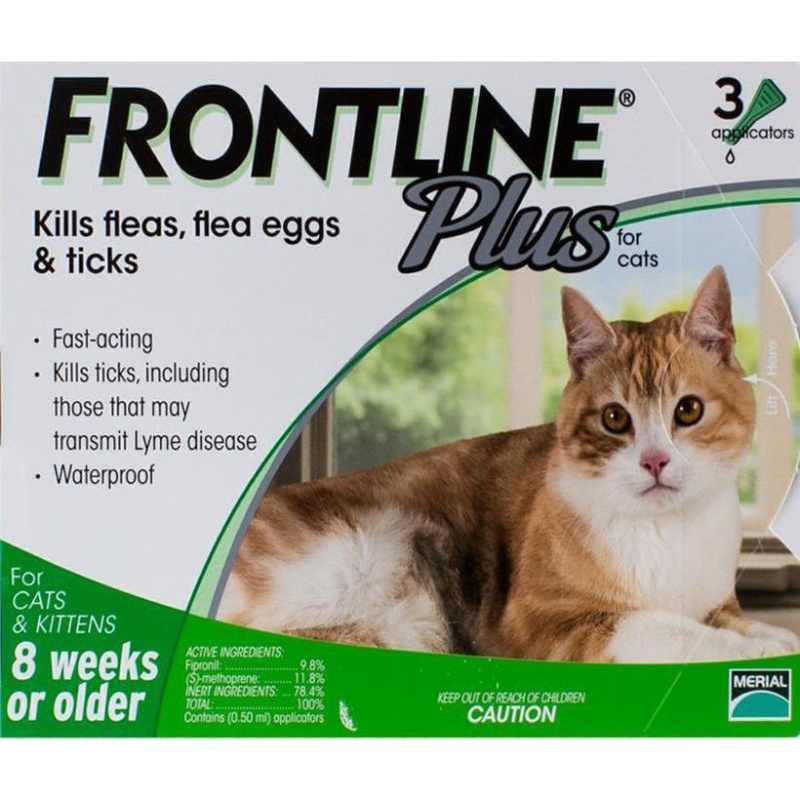 Buy Frontline Plus For Cats 8 Week Or Older - 3 Pipettes Online