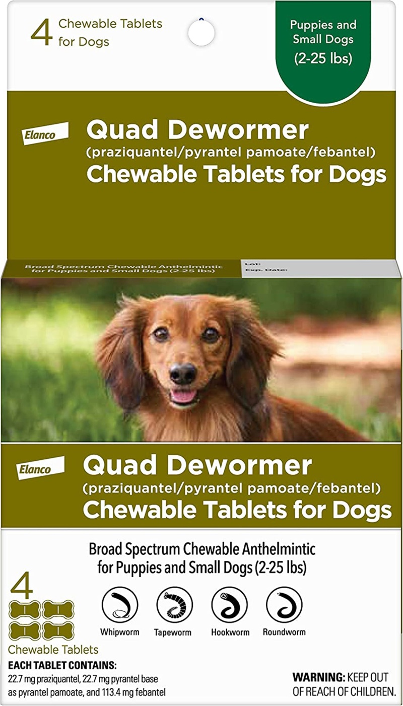 Buy Bayer Quad Dewormer 22.7Mg 4Ct. Small Dog Online