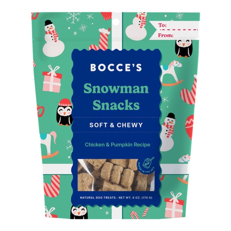 Bocce's Bakery Dog Soft & Chewy Snowman Snacks 6Oz