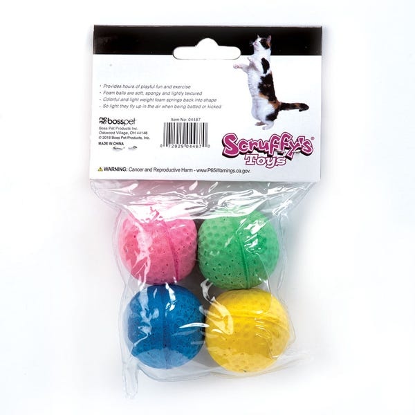 Scruffy's Kitty Sponge Balls 4 Pack