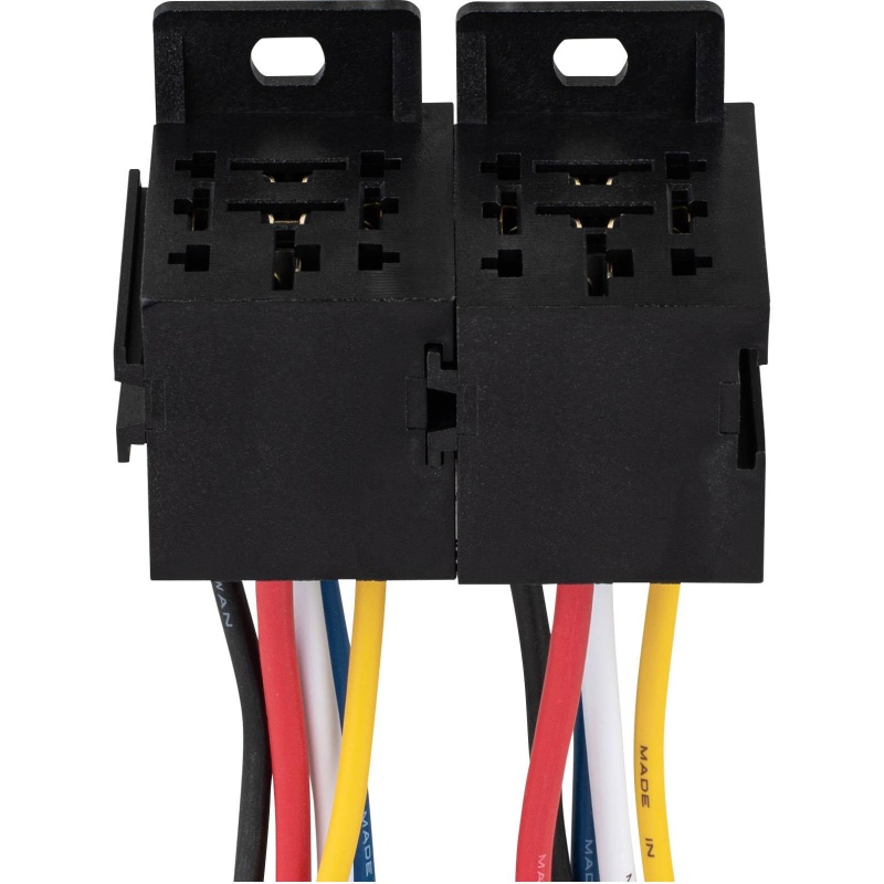 12 Vdc Interlocking 5-Pin Relay Socket With 12 Awg Power Wires For 80A ...