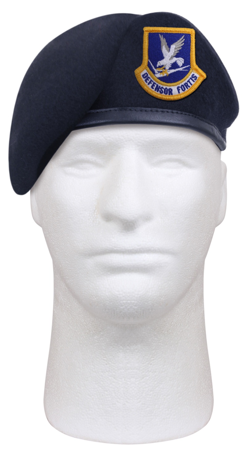 Rothco Inspection Ready Beret With Usaf Flash - Midnight Navy Blue Head ...