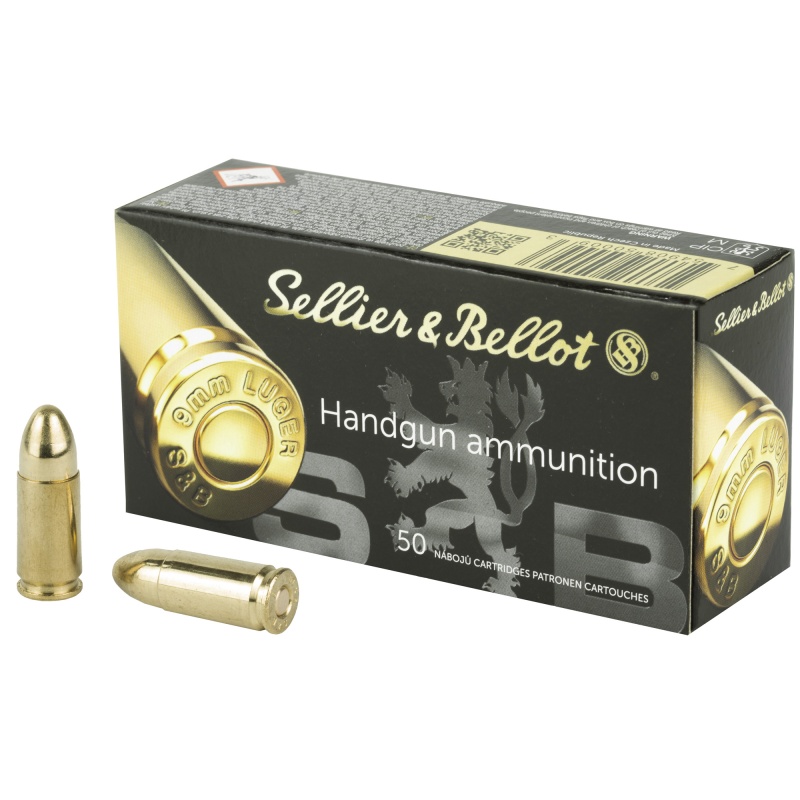 Sellier & Bellot, Pistol, 9Mm, 124 Grain, Full Metal Jacket, 50 Round Box