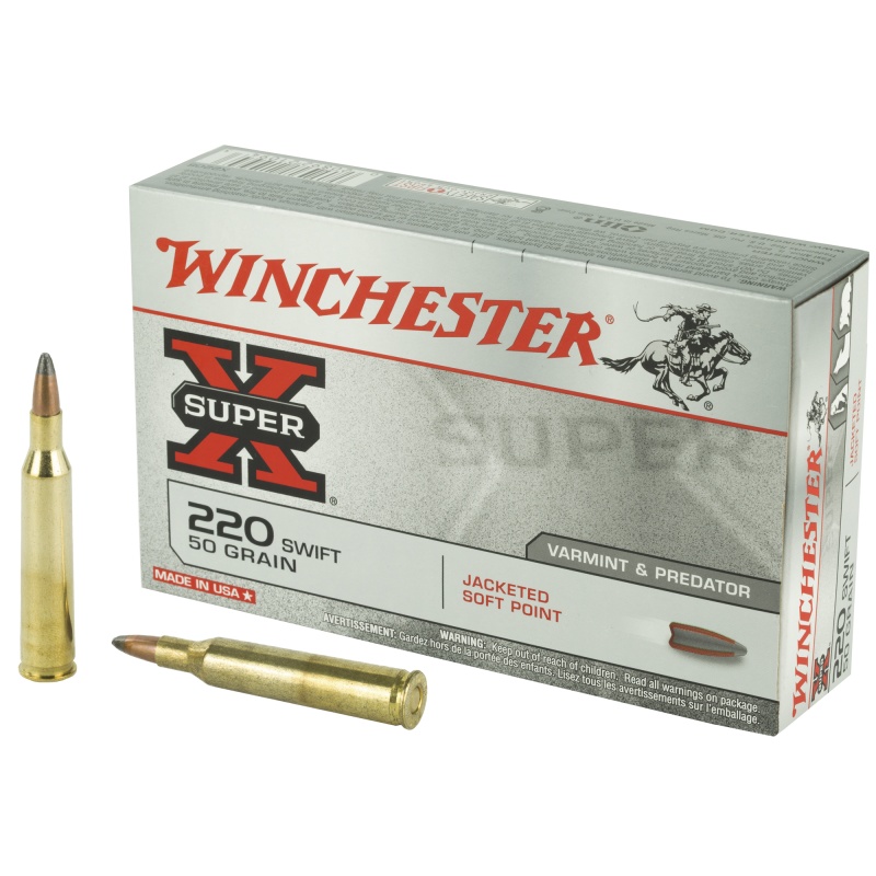Winchester Ammunition, Super-X, 220 Swift, 50 Grain, Pointed Soft Point ...