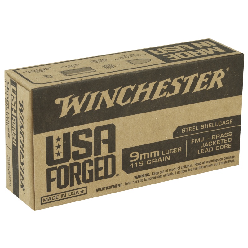 Winchester Ammunition, Usa Forged, 9Mm, 115 Grain, Brass Jacketed Lead ...