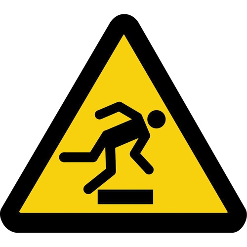 Floor Level Obstacle Iso Warning Safety Labels, Adhesive, Pictogram