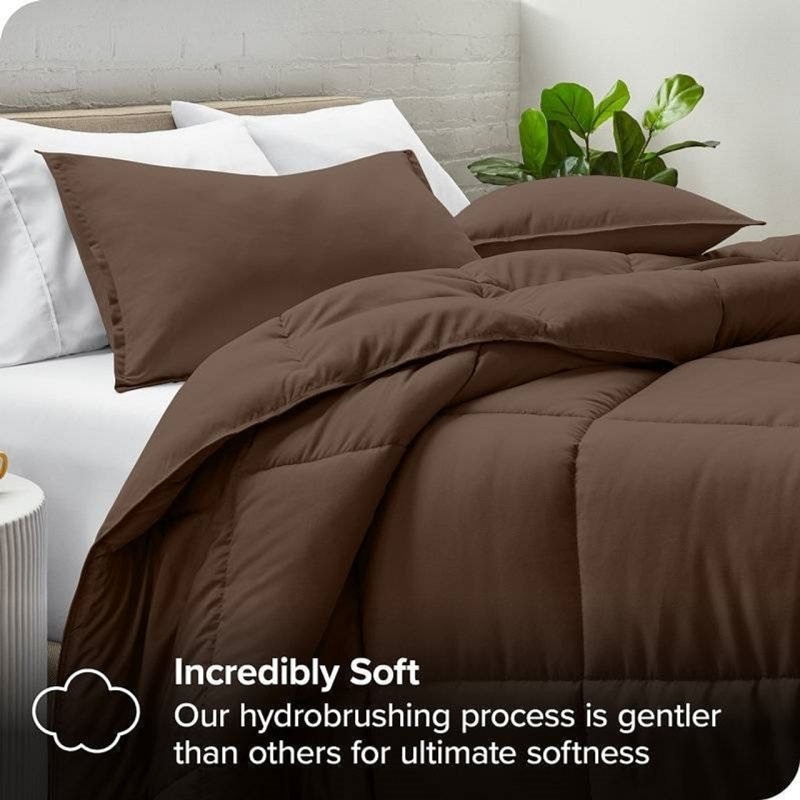 Full Size 3-Piece Down Alternative Microfiber Comforter Set In ...