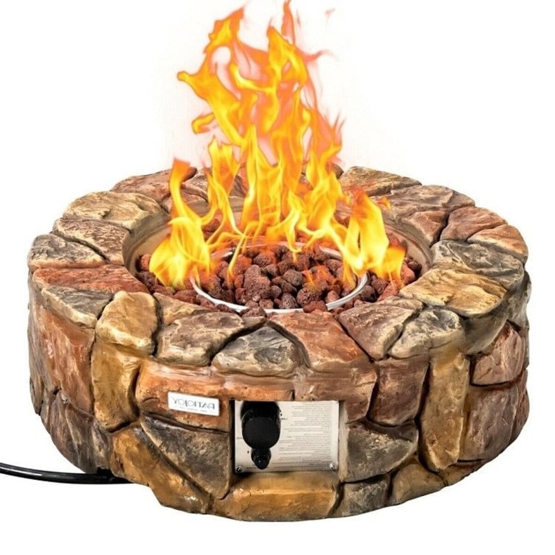 40,000 Btu Outdoor Circle Stone Gas Propane Fire Pit by Smith Distributors