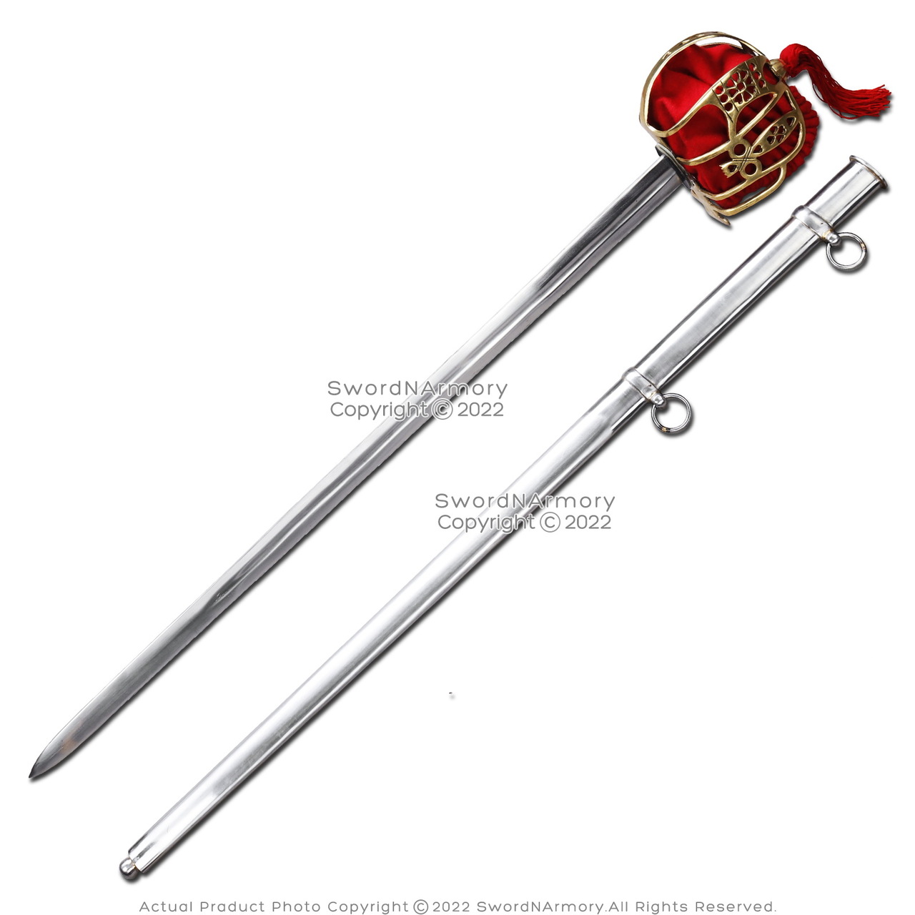 Scottish Broadsword Basket-Hilted High-Carbon Steel Unsharpened With ...