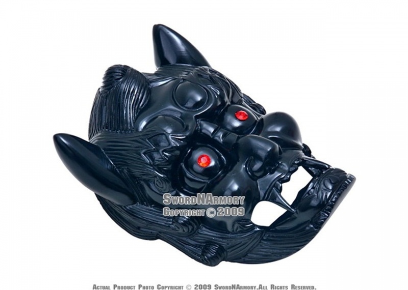 Japanese Kami Mask Sai Wall Mount Holder Black New