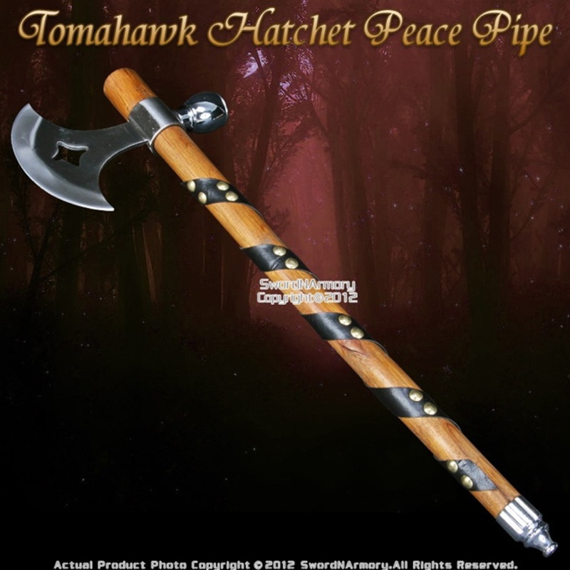 Indian Warrior Native American Tomahawk Hatchet Axe Smoking Tobacco ...