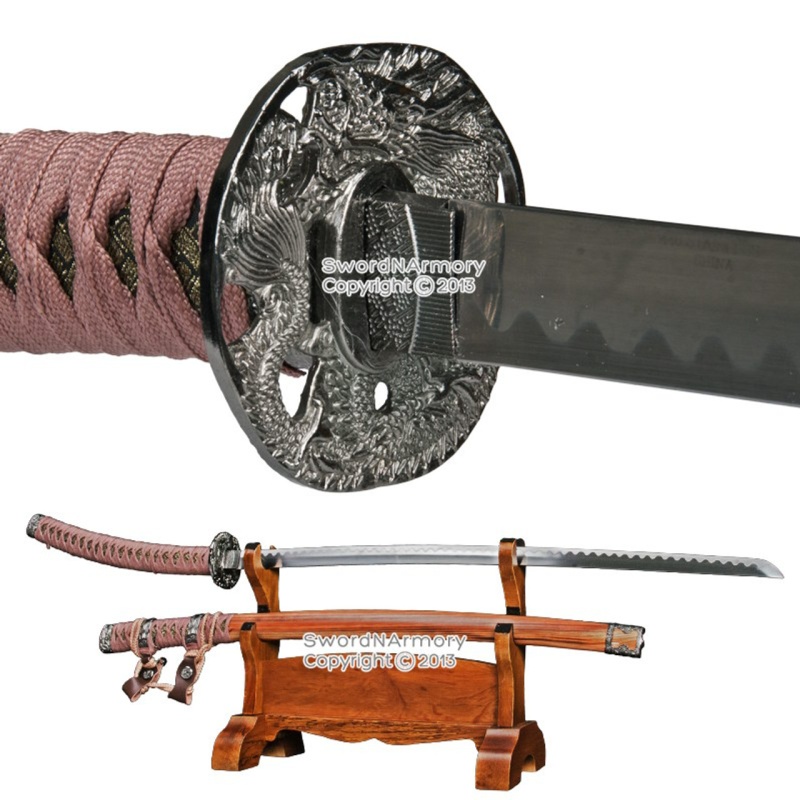 Japanese Style Ceremonial Samurai Sword Jin Tachi Katana Dragon Tsuba ...