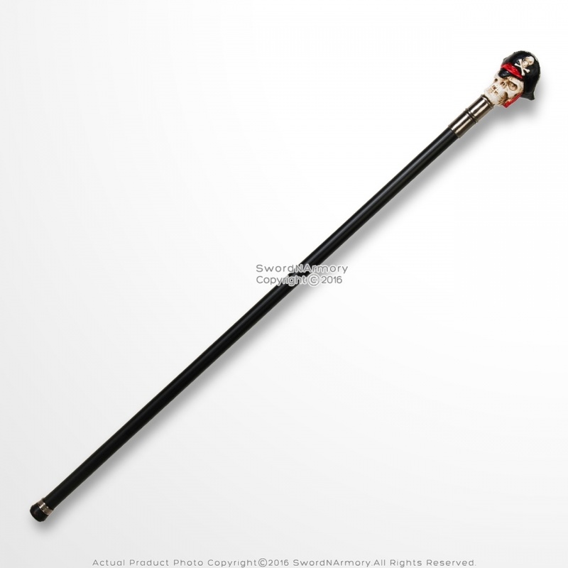 35" Pirate Skull Head Handle Fantasy Walking Stick Gentlemen's Cane Cosplay