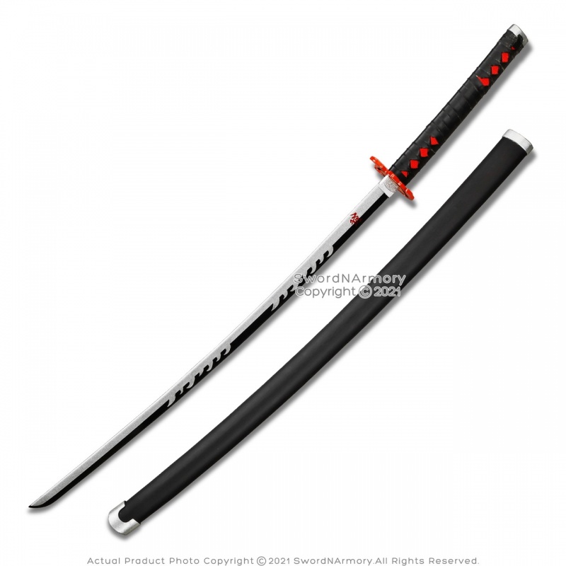 41" Steel Tanjiro Kamado Flame Demon Killer Nichirin Katana Samurai ...