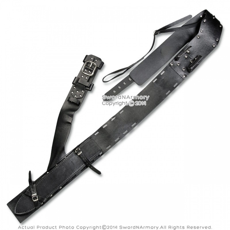 Black Faux Leather Large Baldric Claymore Longsword Greatsword Medieval ...