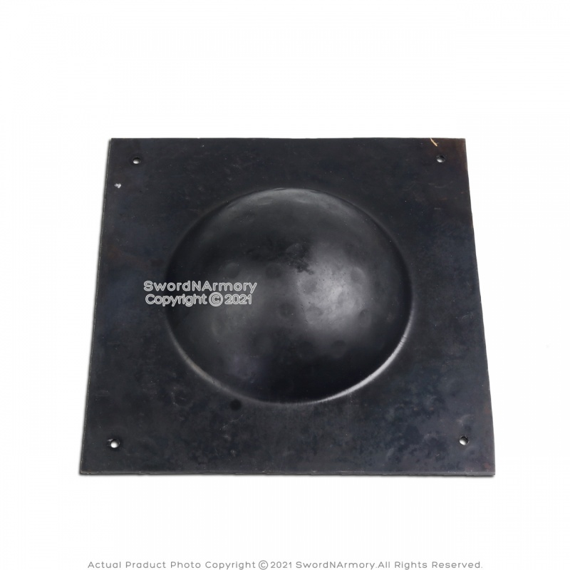 8.5" 14 Gauge Handforged Square Shield Boss Dark Grey Medieval Lord Of ...