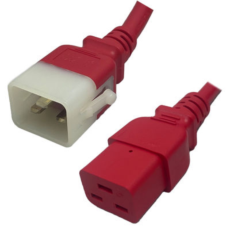 IEC320 C20 Male Plug to C19 Connector P-Lock 2.5 Meters / 8 Feet 20A ...
