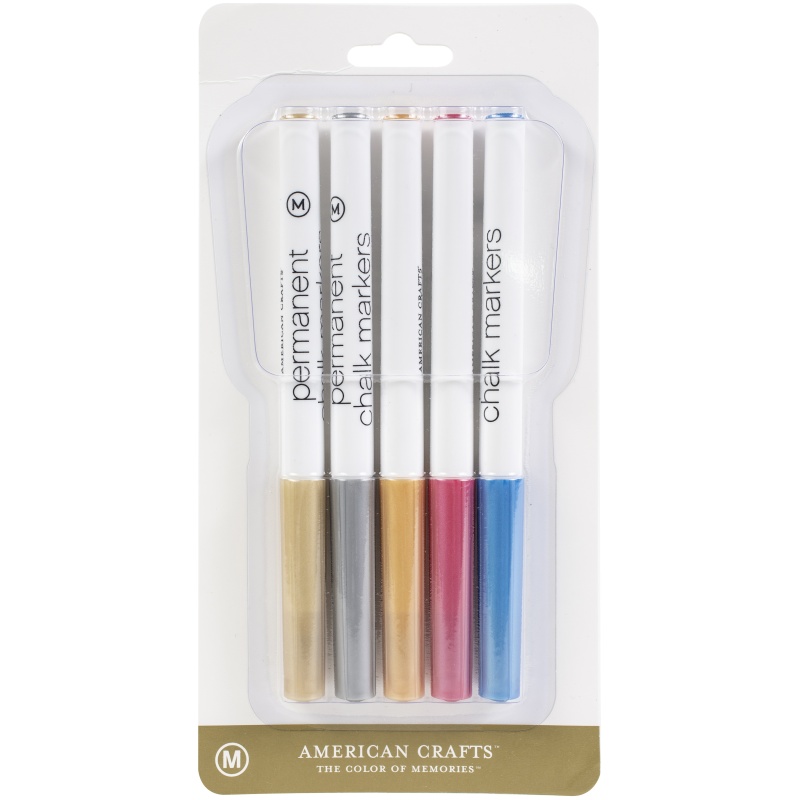 Buy American Crafts Permanent Chalk Markers 5/Pkg Online