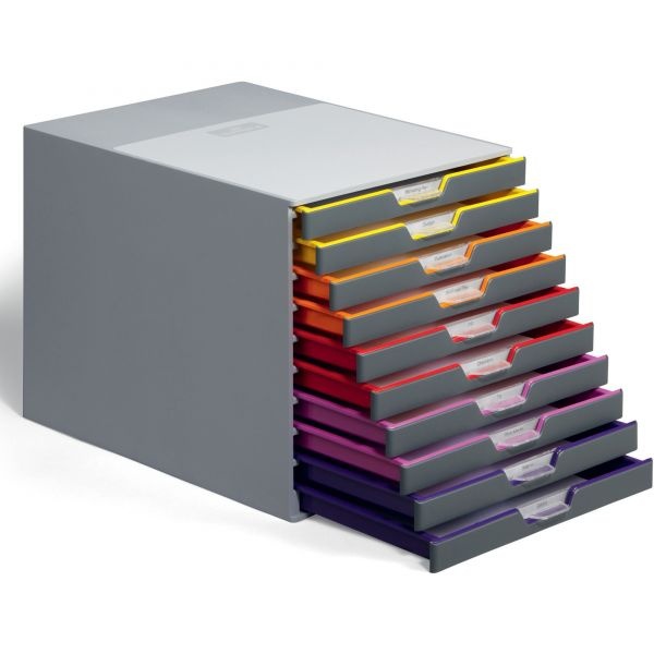 Durable Varicolor Desktop 10 Drawer Organizer