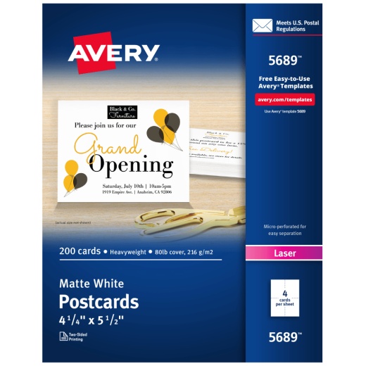 Buy Avery Printable Postcards Online - 200 Blank Postcards for Laser ...