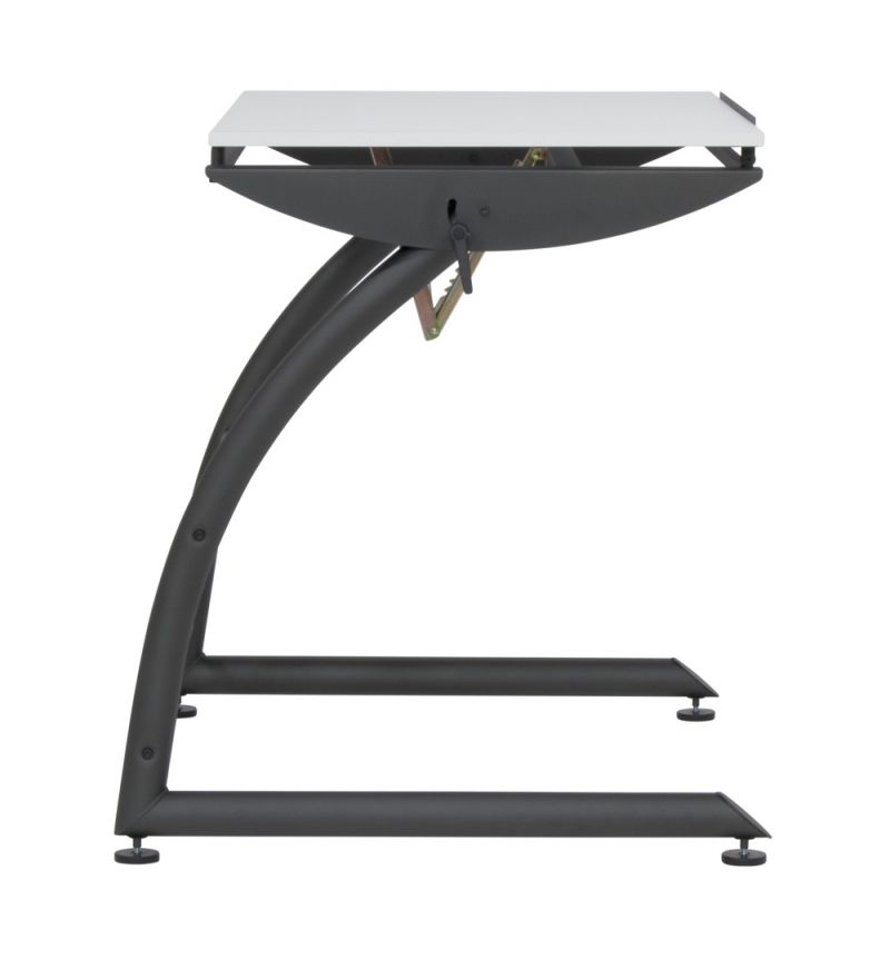 Triflex Standing Height Adjustable Drawing Table In Charcoal Black / White