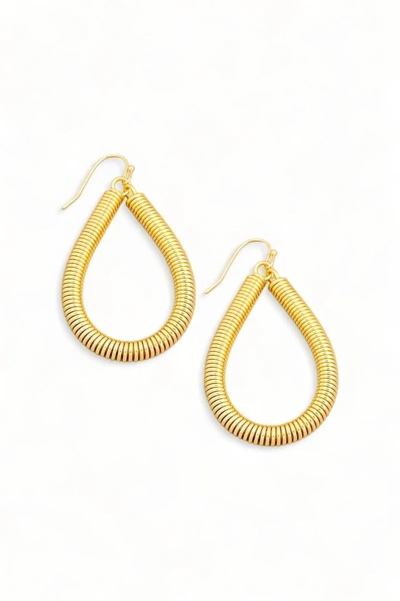 Buy Coil Spring Teardrop Wire Hoop Earrings Online - Fame