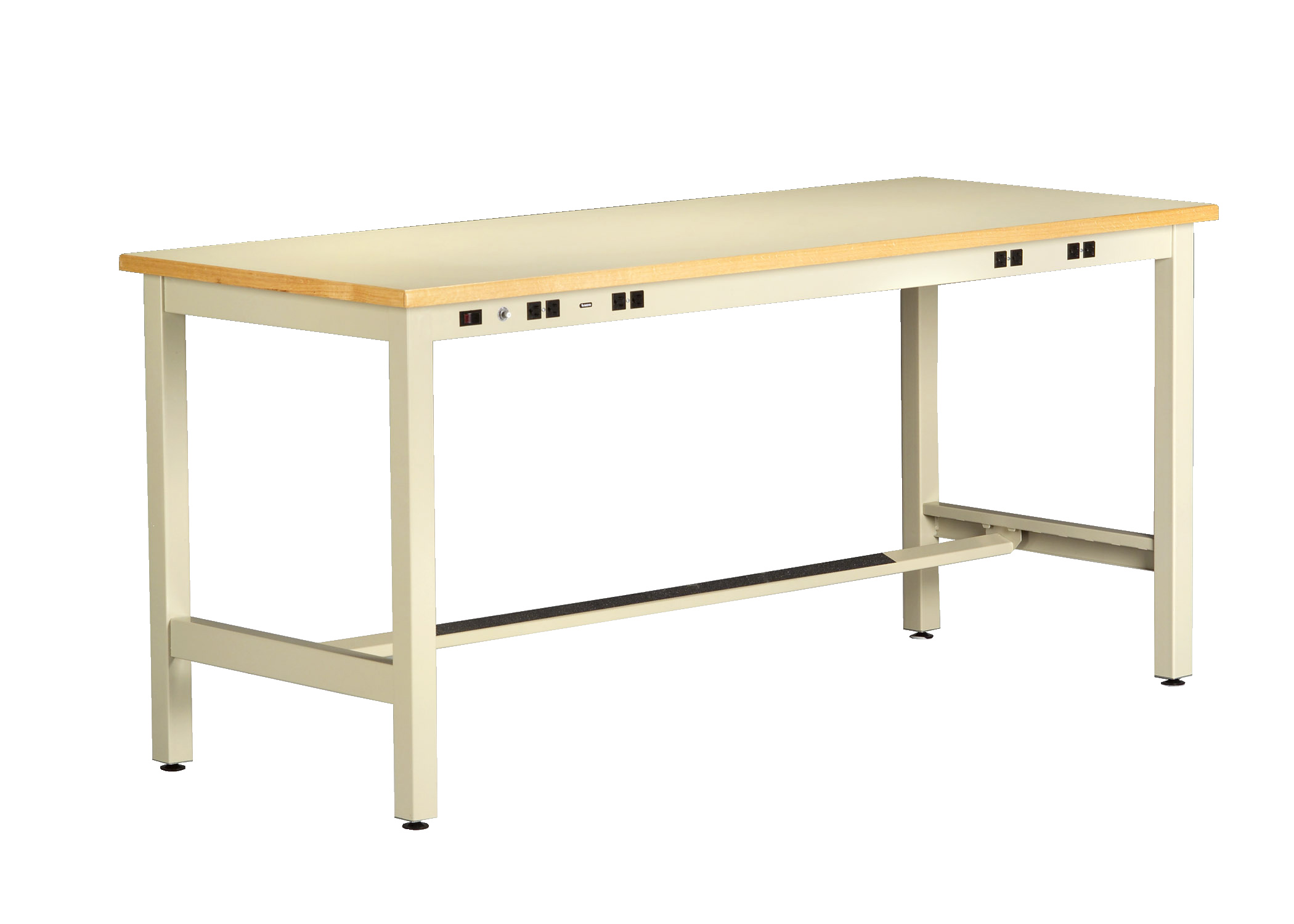 Fixed Leg Static Control Work Surface Technical Workstation With Power Rail