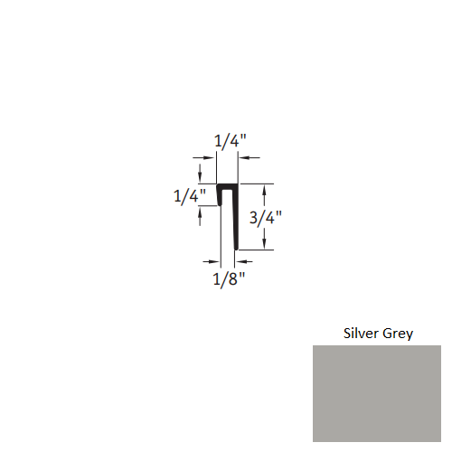 Johnsonite Silver Grey Vinyl Moulding / Trim - 1/8" X 12 Ft (144 ...