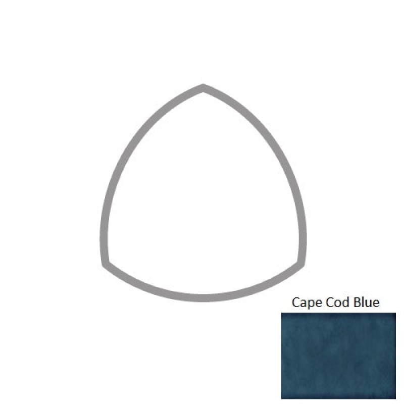 Provincetown Cape Cod Blue Ceramic Wall Trim - 1" X 1" Beak - Glossy