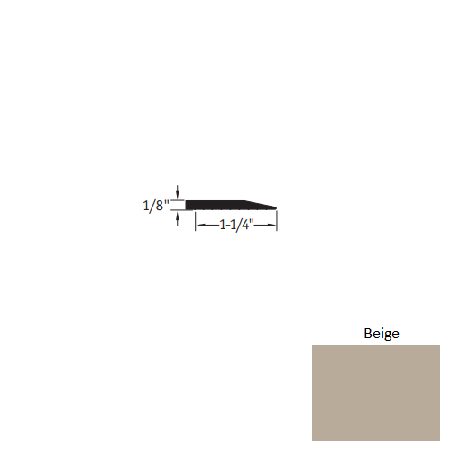Johnsonite Beige Vinyl Moulding / Trim - 1 1/4" X 25 Ft (300") X 1/8 ...