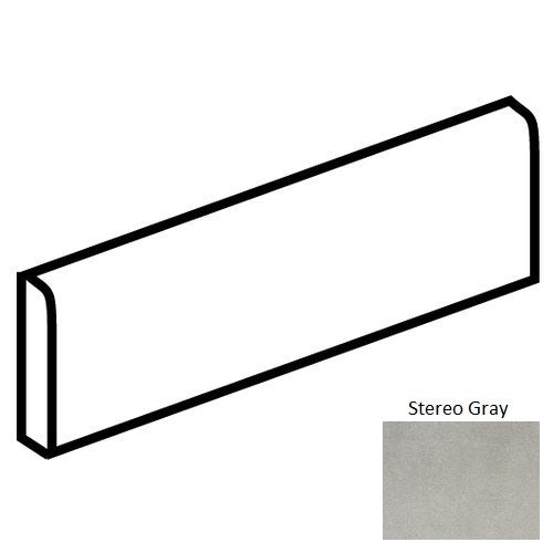 Volume 1.0 Stereo Gray Porcelain Floor & Wall Trim - 3" x 12" Bullnose ...