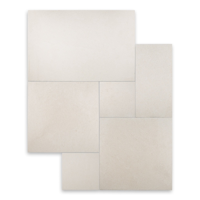 Tuscan White Limestone Paver Versailles Pattern - Tumbled - Various Sizes