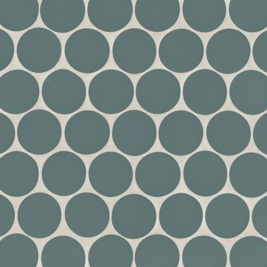 Makoto Arashi Blue Porcelain Mosaic - 2" X 2" Penny Round - Matte