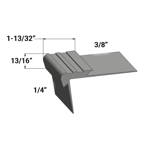 Johnsonite Charcoal Vinyl Moulding / Trim - 1 13/32" X 12 Ft Slim Line ...
