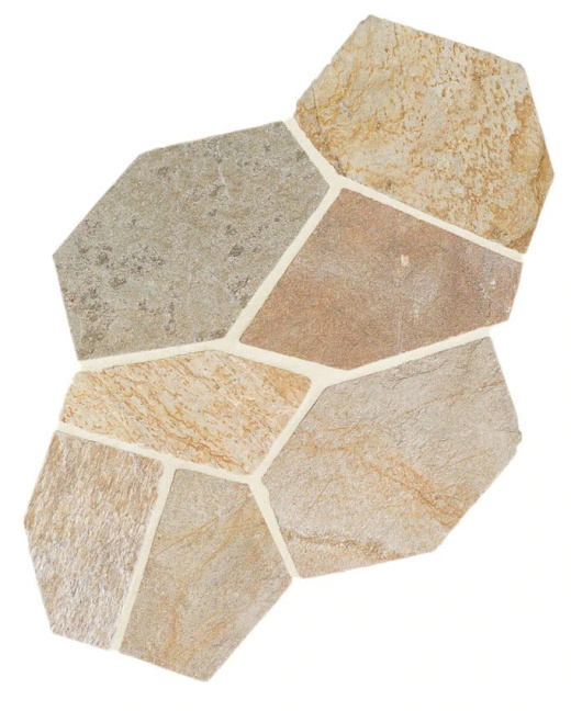 Golden Sun Slate Flagmat - Natural Cleft Face, Gauged Back - Random Sizes