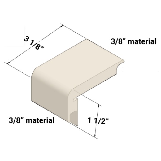 Johnsonite Snow White Vinyl Moulding / Trim - 3 1/8" X 12 Ft Double ...