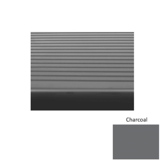 Solid 80 Charcoal Light Duty Rubber (Sq) Stair Tread - Ribbed