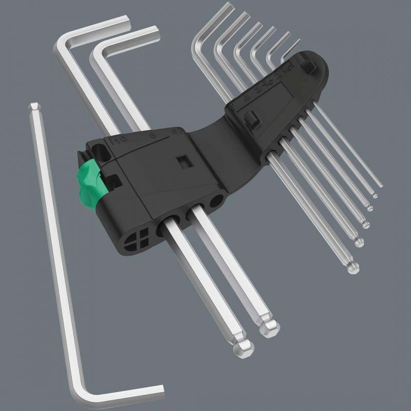 Wera Hex-Plus Chrome-Plated Stainless Steel Long Shaft Metric L-Key ...