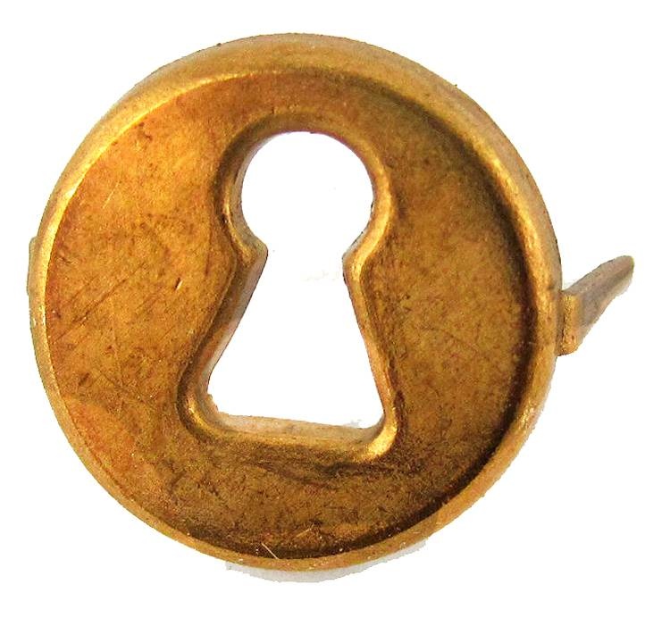 Keyhole Escutcheon - Buy Online Stamped Brass 9/16" Diameter with 2 Prongs