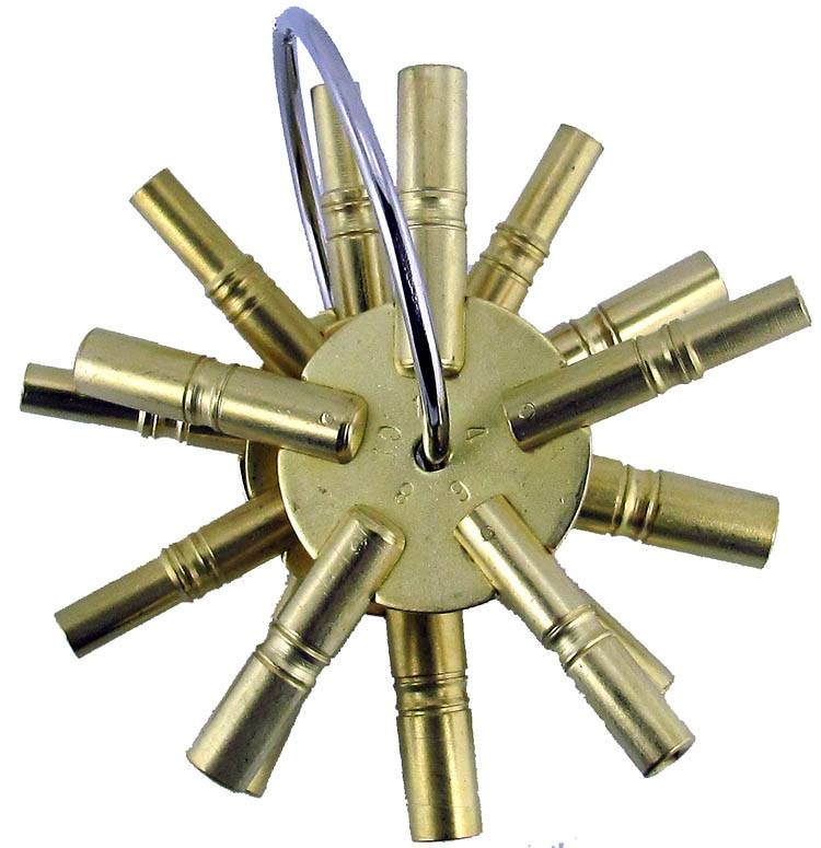 Brass 5-Prong Key 3-Piece Assortment American Sizes