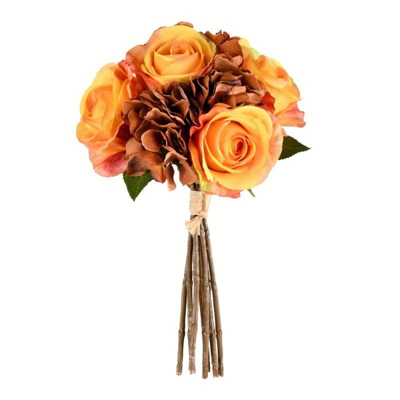 Buy 13" Tan Rose and Hydrangea Bundle 2/Pk Online - Artificial Flowers