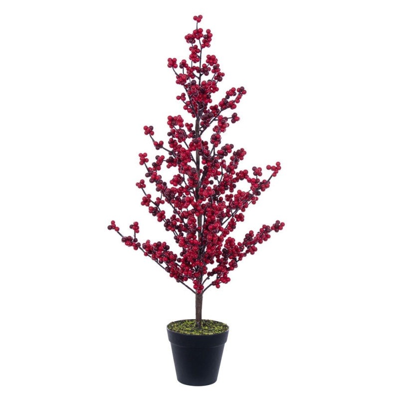 Buy 28" Potted Red Berry Tree Online - Artificial Tree for Indoor or ...