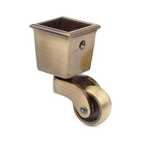 Buy Restorers Classic Solid Brass Square Cup Caster - 1 Inch Wheel Online