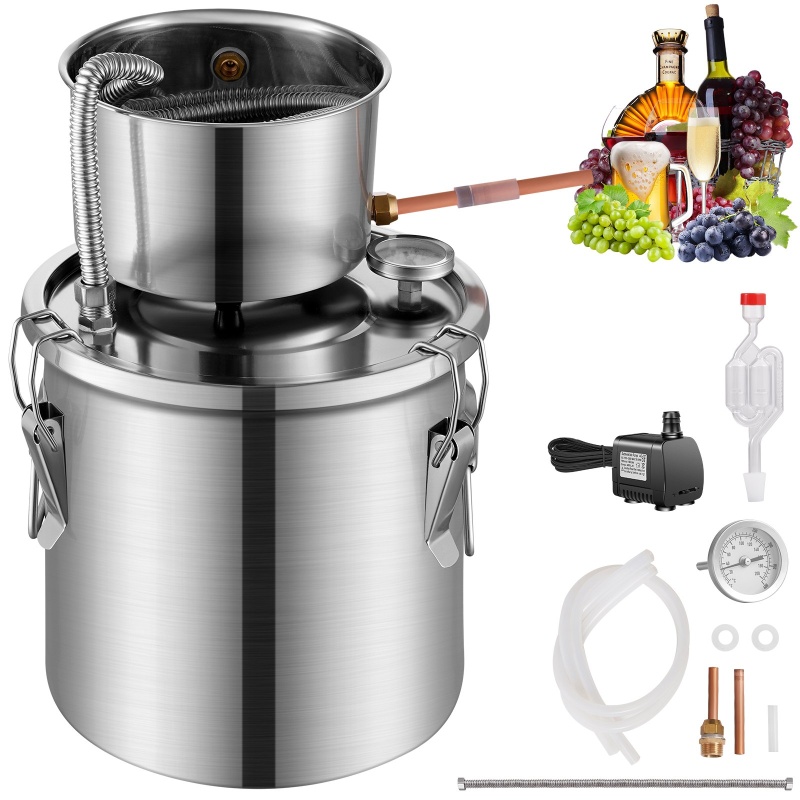 Vevor Moonshine Still Water Alcohol Distiller 3Gal W/ Water Pump ...