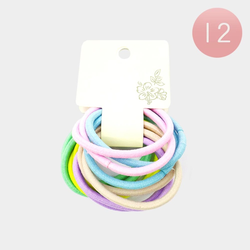 12 Set Of 12 - Basic Ponytail Hair Bands